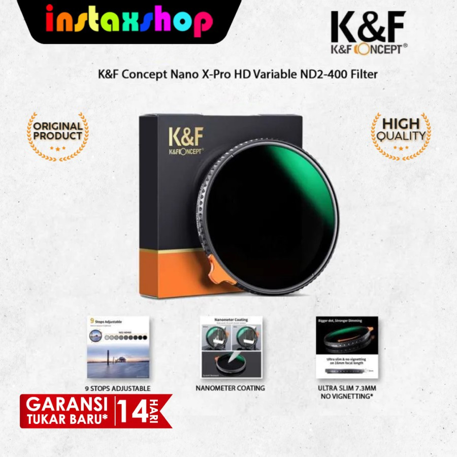 Jual K&F Concept Ultra thin ND2-400 Nano X Waterproof high definition ...