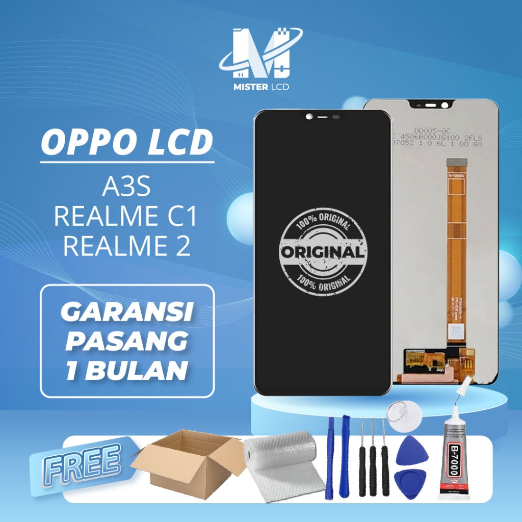 Jual LCD OPPO A3S / A5 / REALME 2 / C1 / CPH1853 / CPH1803 FULLSET ORIGINAL FREE LEM + OPENING ...