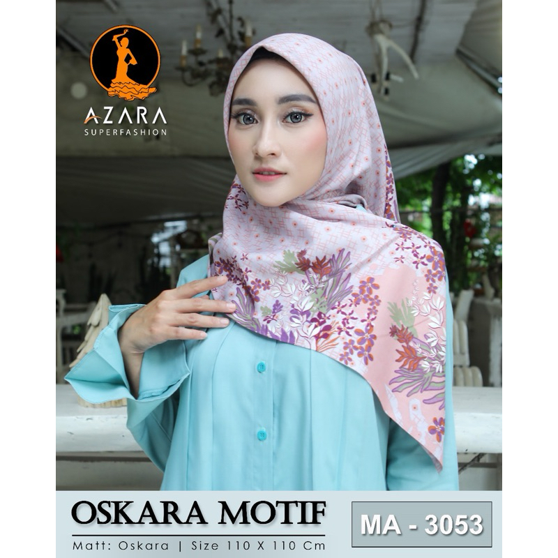 Jual 10 HIJAB SEGI EMPAT OSKARA MOTIF LC LASER CUT AZARA KEMASAN POUCH ...