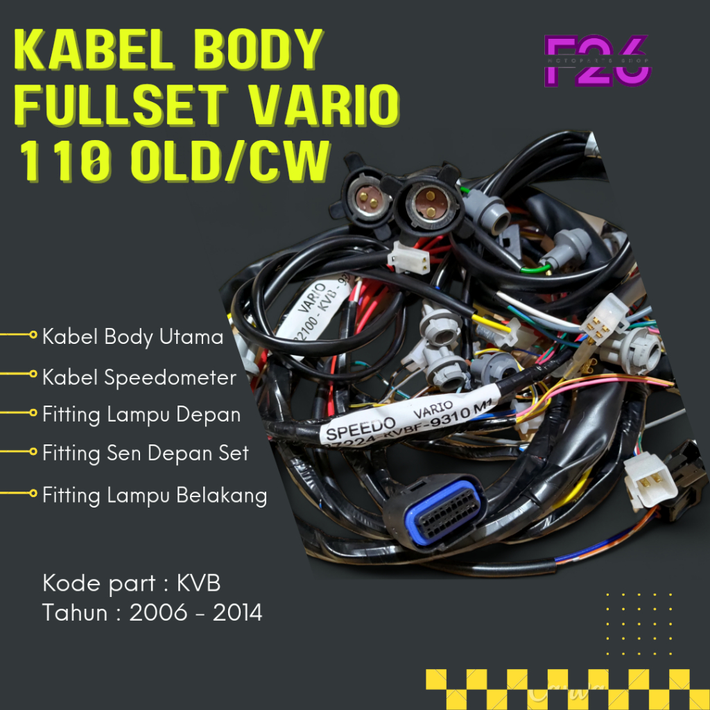 Jual Paket Full set Kabel Body Honda Vario 110 Karbu Lama KVB Set Assy ...