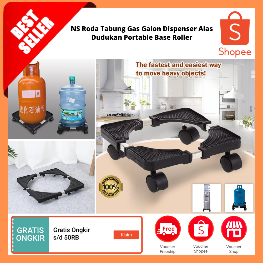 Jual Roda Tabung Gas Galon Dispenser Alas Dudukan Portable Base Roller ...