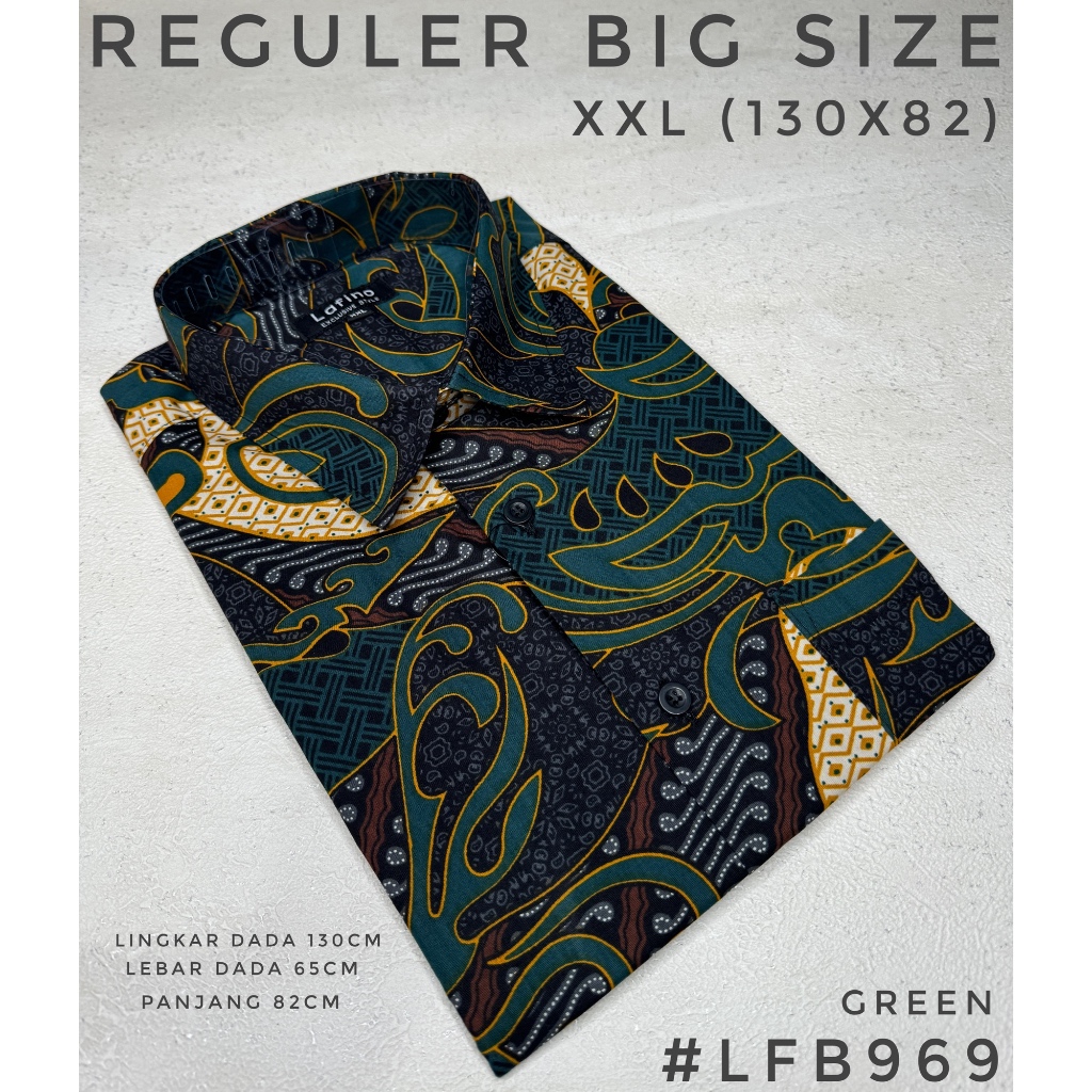 Jual LAFINO (XXL) -2XL- HEM / KEMEJA JUMBO BIG SIZE PENDEK MOTIF / CORAK BATIK XXXL/XXXXL ...