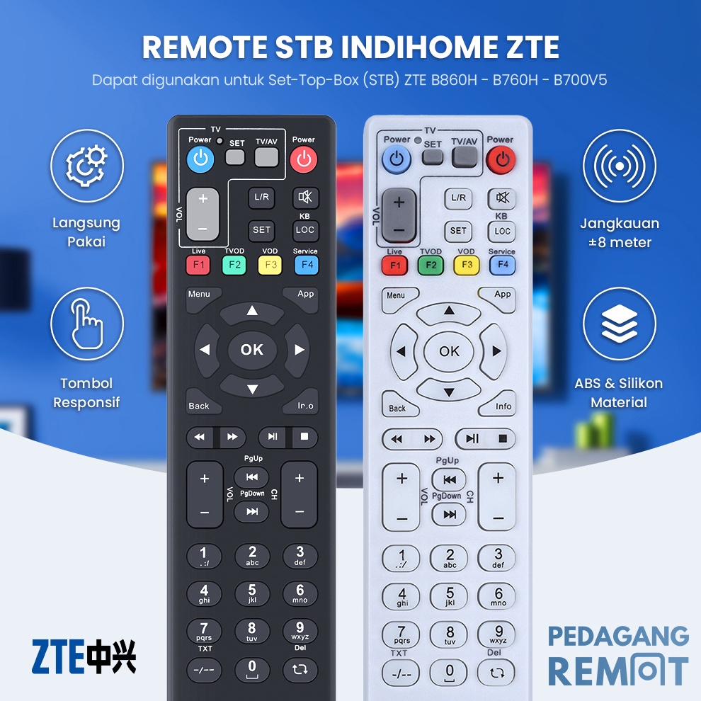 Jual PAKET MEWAH Remot Remote Receiver STB Android TV BOX ZTE ZXV1 B86H B76H USEE TV | Shopee ...