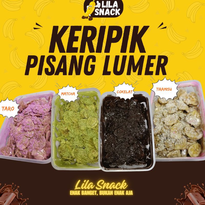 Jual KERIPIK PISANG LUMER COKLAT, MATCHA, TARO, TIRAMISU, 500ML / 150 ...