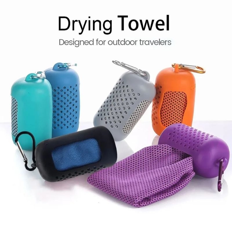 Jual Handuk Portable Travel Camping Outdoor Cold Quick Dry 84x28cm with ...