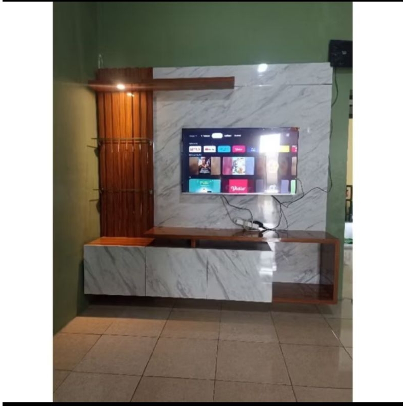 Jual Rak tv gantung/Rak tv minimalis/backdrop tv | Shopee Indonesia