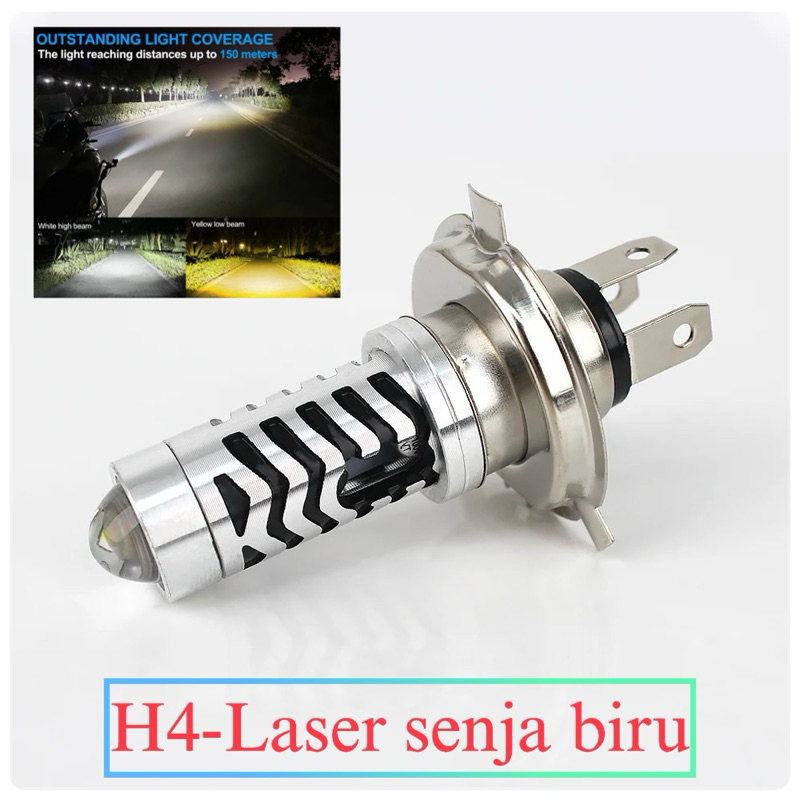 Jual Lampu laser h4 senja biru Lampu led h4 laser 2warna D2 kaki 3 H4 ...