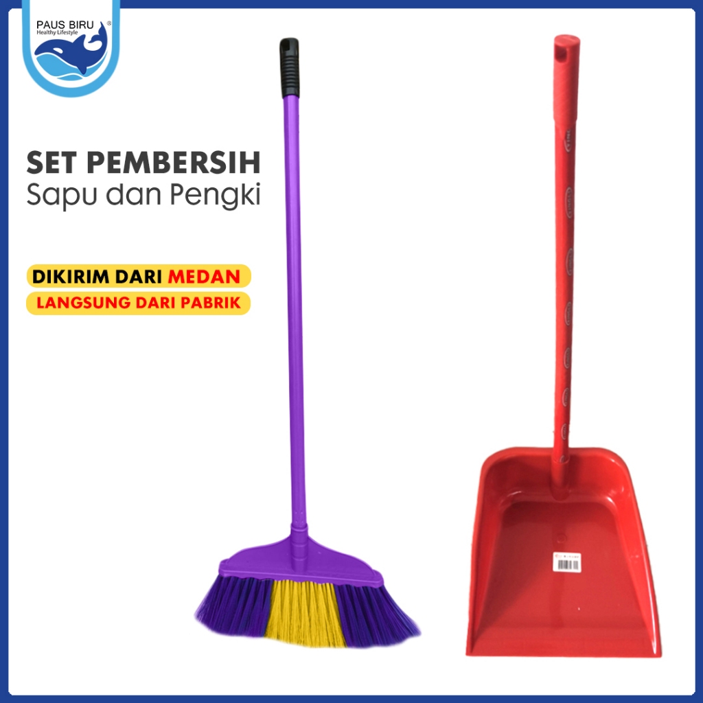 Jual Paus Biru - Set Sapu Pengki Alat Pembersih Debu /Broom Set Dustpan ...