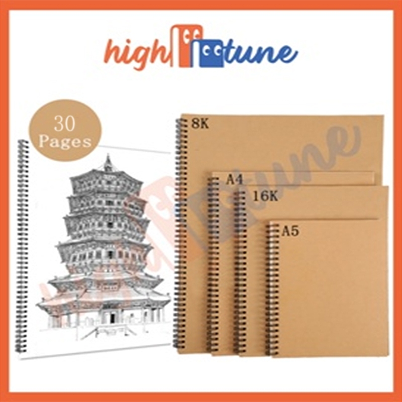 Jual Hightune Sketch Book A5/A4/8K/16K Sketchbook Drawing Book 30 Lembar Spiral Sketchbook Tebal ...