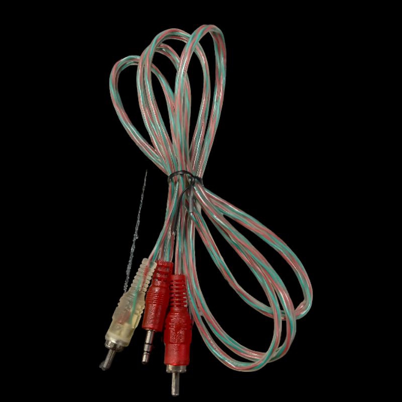 Jual KABEL AUX TO RCA / KABEL RCA 2PIN TO MINI TRANSPARAN / HITAM ...