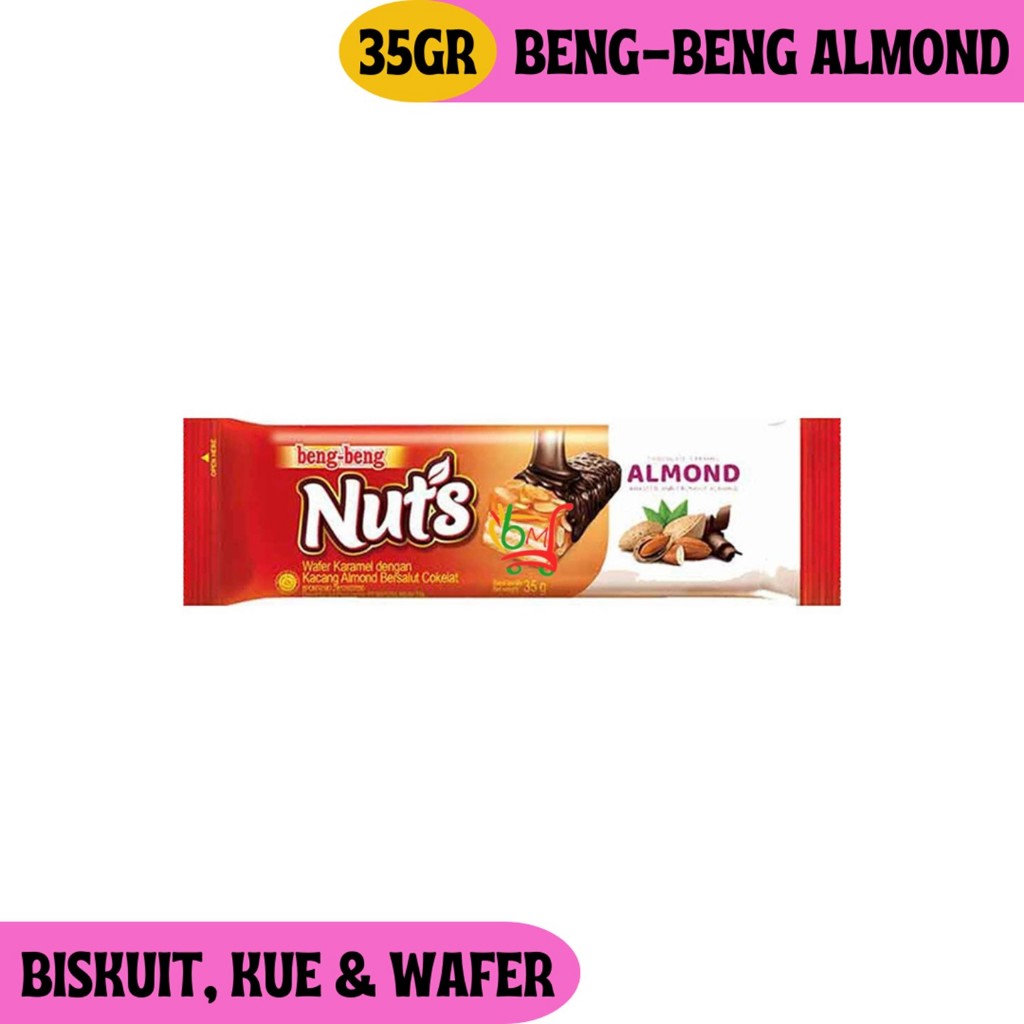 Jual Beng-Beng Nuts Almond Wafer Coklat dengan Lapisan Almond | Shopee ...