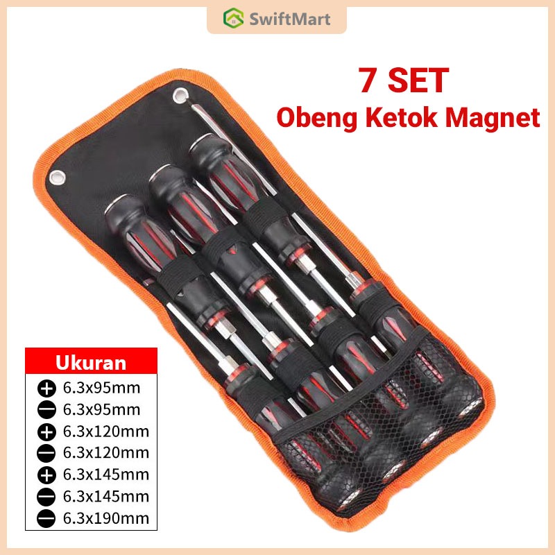 Jual 【Ready】7PCS/SET Obeng Ketok Magnet Phillips Dan Plus Obeng Tip ...