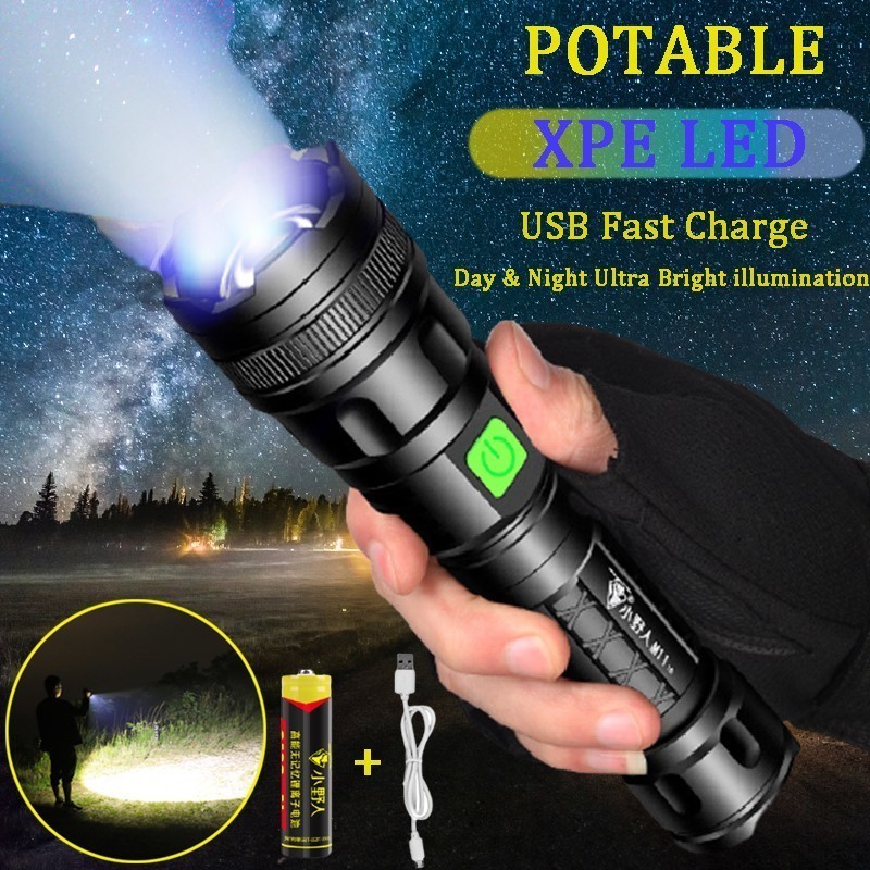 Jual Senter LED Super Terang 90000 Lumens Anti Air / Senter Police Swat ...