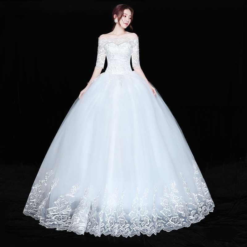 Jual Maxi gaun pengantin dari renda putih pesta pernikahan Off Shoulder ...