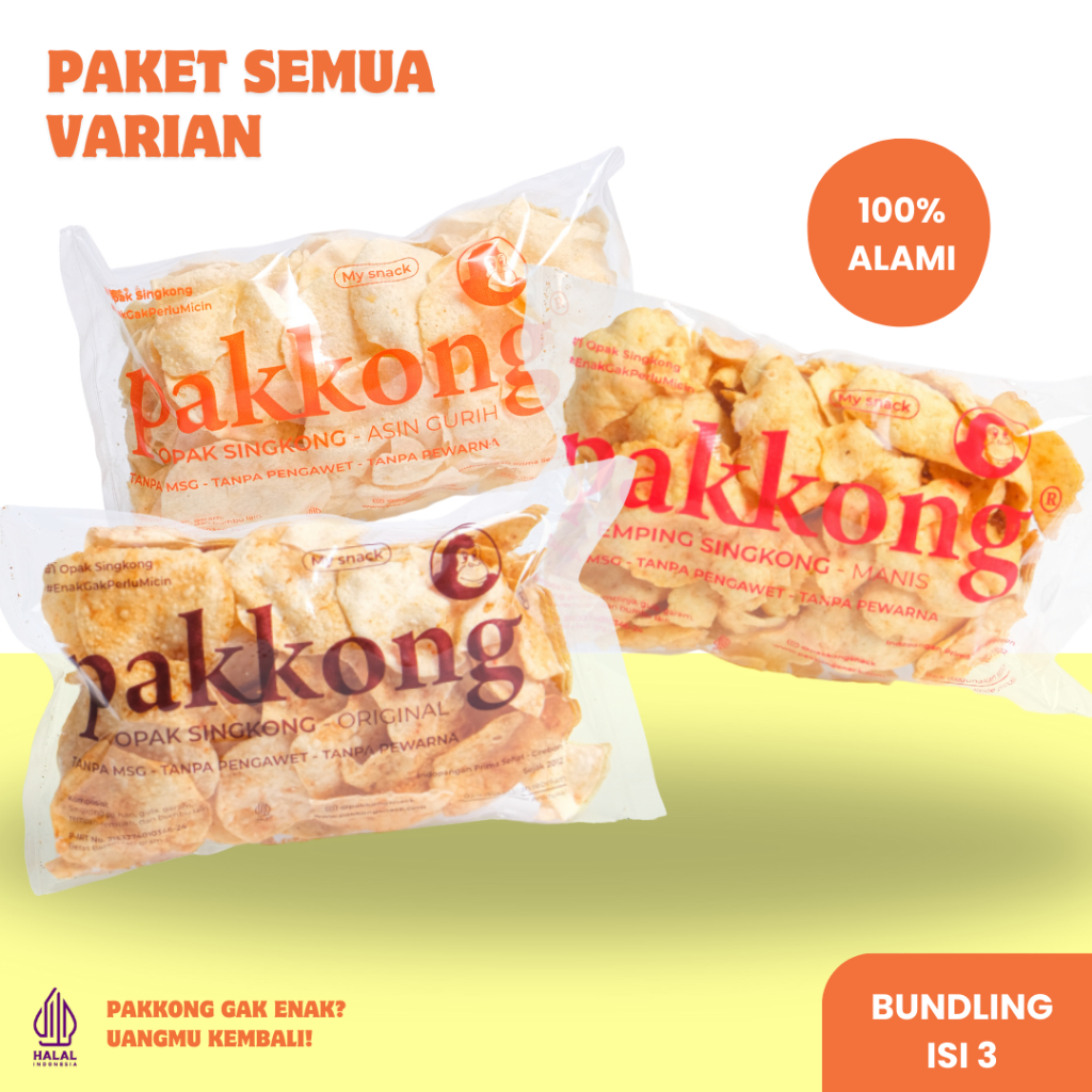 Jual (BUNDLING ISI 3) PAKKONG SNACK Paket Semua Varian - Isi Opak ...