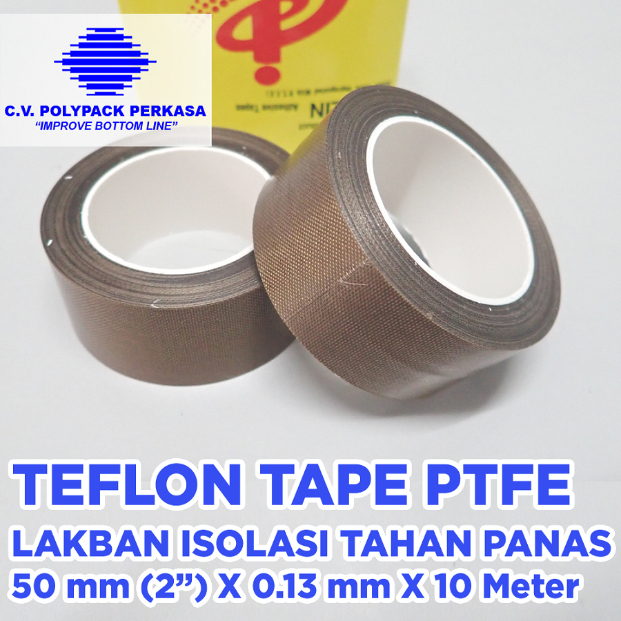 Jual Teflon Tape PTFE Isolasi Tahan Panas ukuran 50mm (2") X 0.13mm X ...