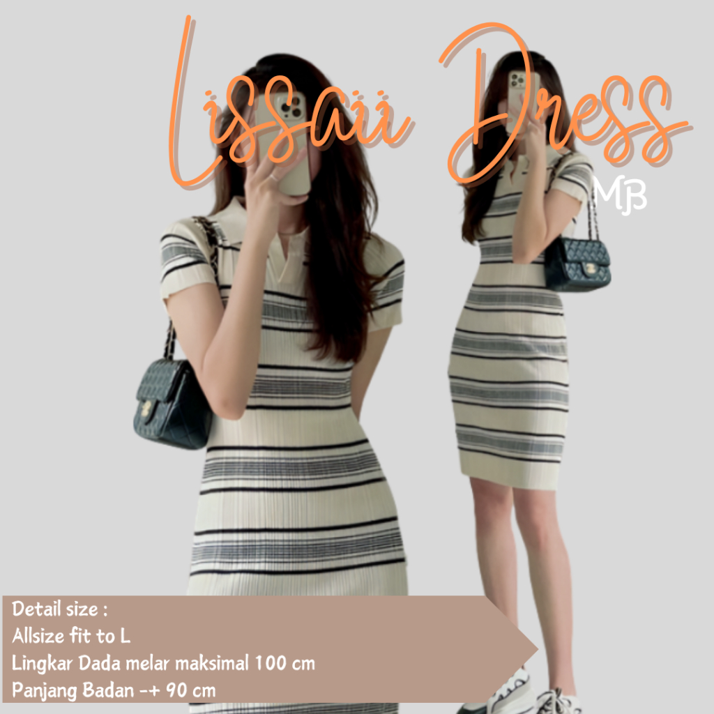 Jual LISAII DRESS RAJUT KERAH POLO SALUR -#OMB | Shopee Indonesia