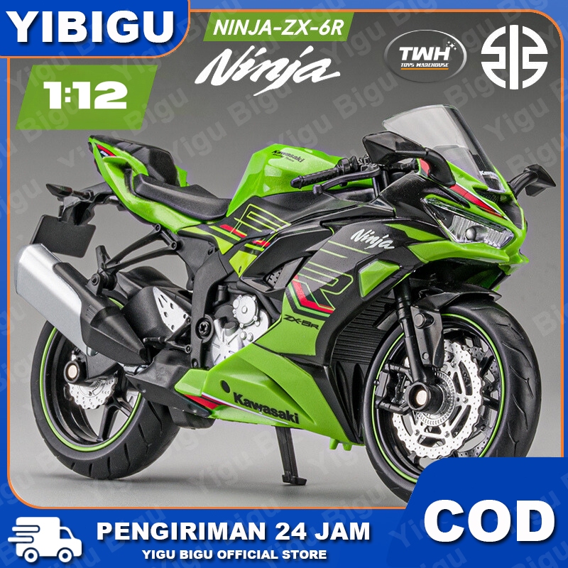 Jual COD KAWASAKI NINJA 600 ZX-6R DIECAST MOTOR SKALA 1:12 PREMIUM ...