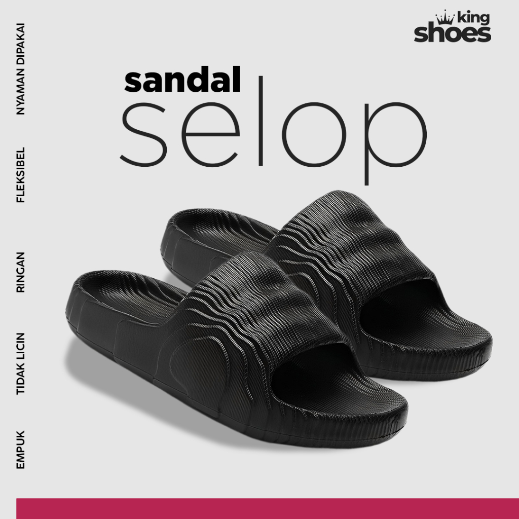 Jual Sandal Pria Selop Polos Sendal Cowok Slop Fit Anti Slip Bahan ...