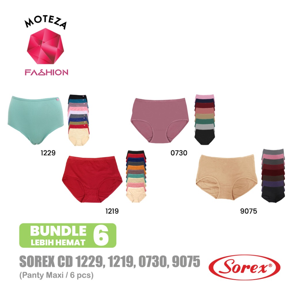 Jual ISI 3 ; 6 pcs - Sorex Celana Dalam Wanita - CD 1229 ; 1219 ; 1250 ; 0730 ; 9075 - Maxi ...