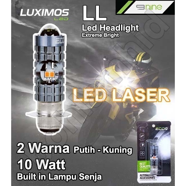 Jual Lampu Motor Laser LED LL Luximos BLADE 110 FI 10W 2Warna AC DC H6 M5 T19 ECO9 + Lampu Senja ...