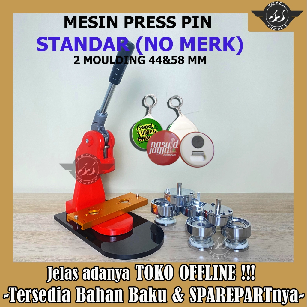 Jual Mesin Press Pin 2 Moulding Ukuran 44 & 58 mm // Alat Cetak Pin ...
