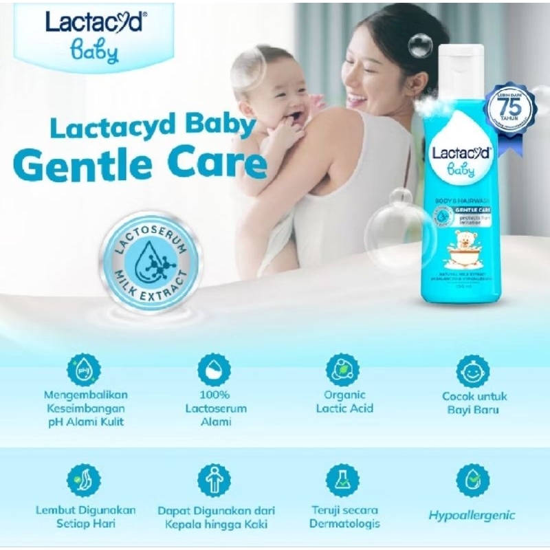 Jual Lactacyd baby body & hair wash Gantle care | Shopee Indonesia