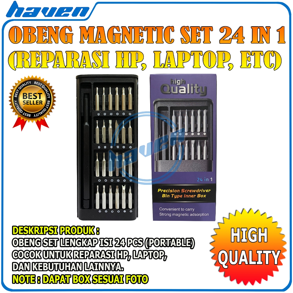 Jual Obeng Set 24in1 + Box Obeng Kecil Obeng Set 24 Magnetic Premium Obeng Magnet Multifungsi ...