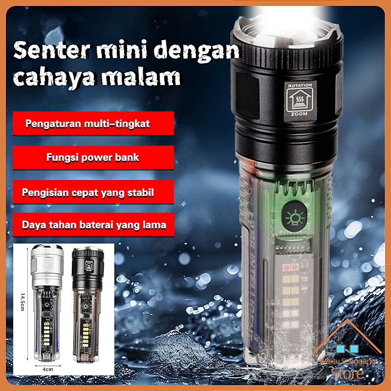 Jual X36 Senter LED/X36 Senter LED Laser Jarak Jauh Zoom Panel Surya Transparan Lampu Putih Tipe ...