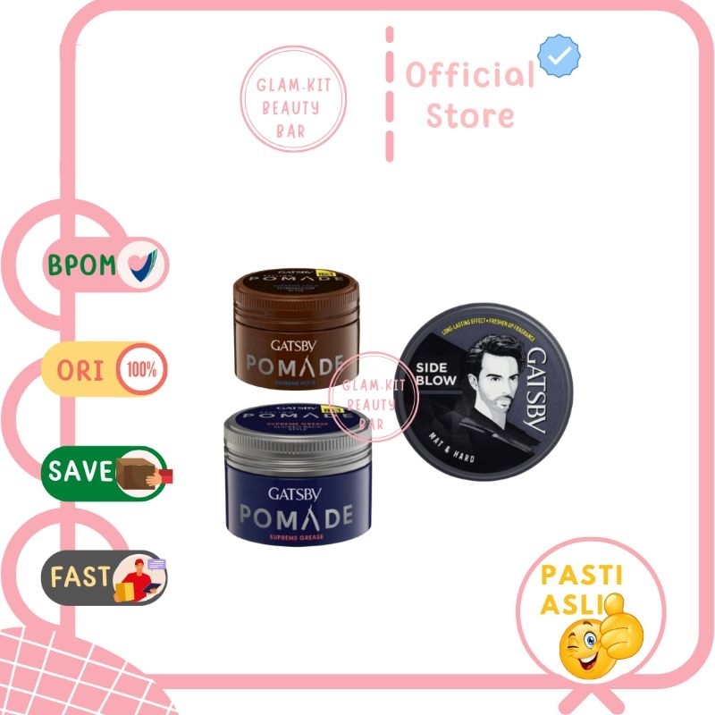 Jual GATSBY Pomade Supreme Grease 80g | Supreme Hold 30g | Styling Wax Mat & Hard Side Blow 25g ...
