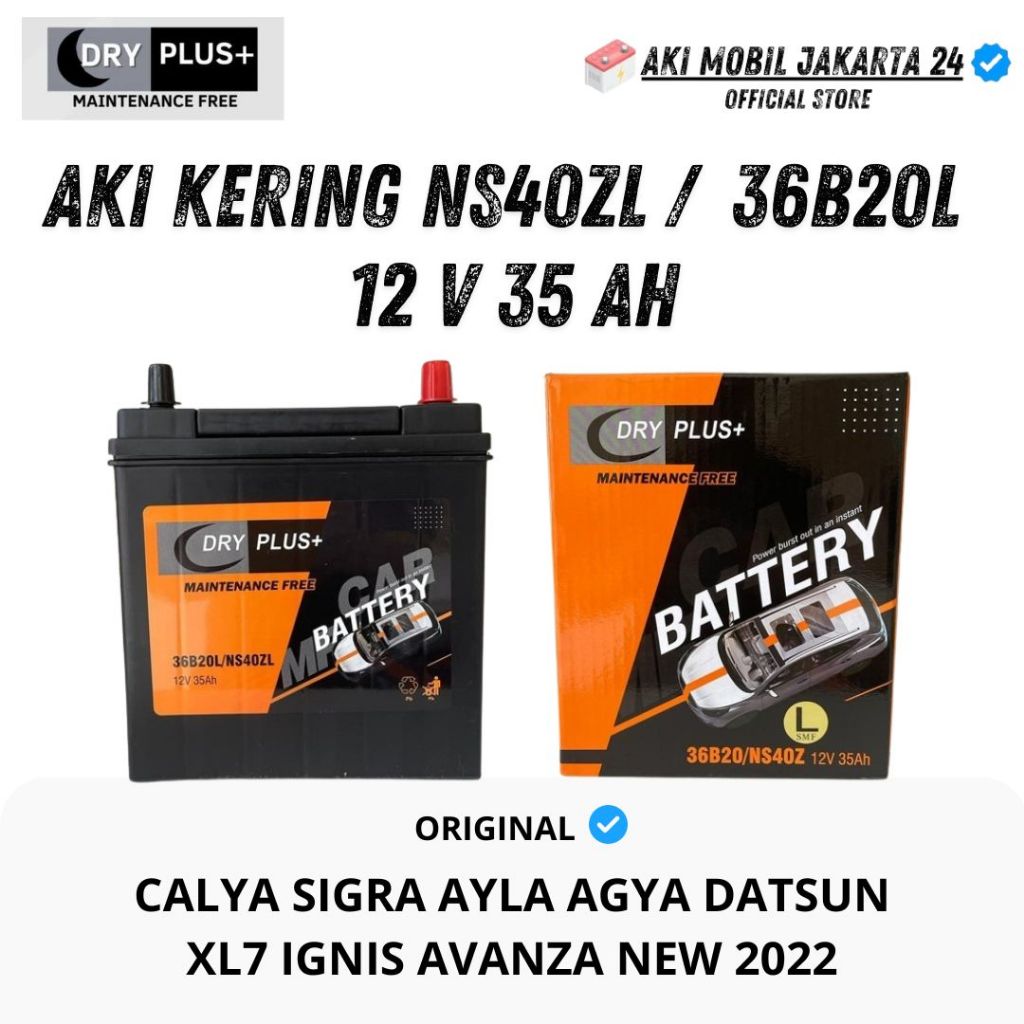 Jual AKI KERING MURAH NS40ZL/36B20L 12 V 35 AH DRYPLUS+ CALYA SIGRA ...
