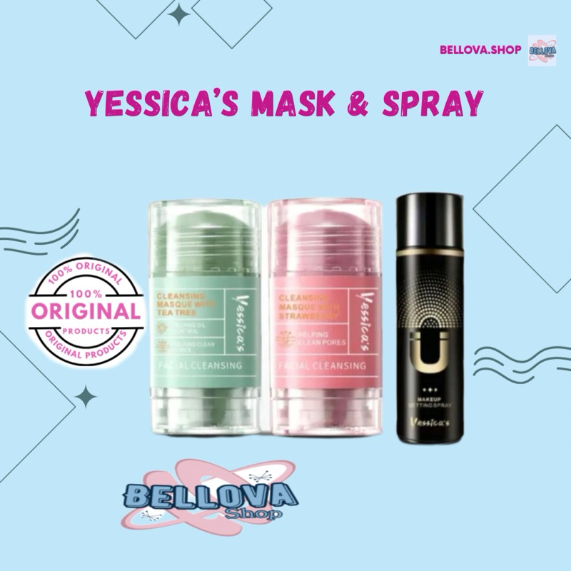 Jual (BELLOVA) YESSICA'S TEA TREE & STRAWBERRY ANTI PORES ACNE CLAY ...