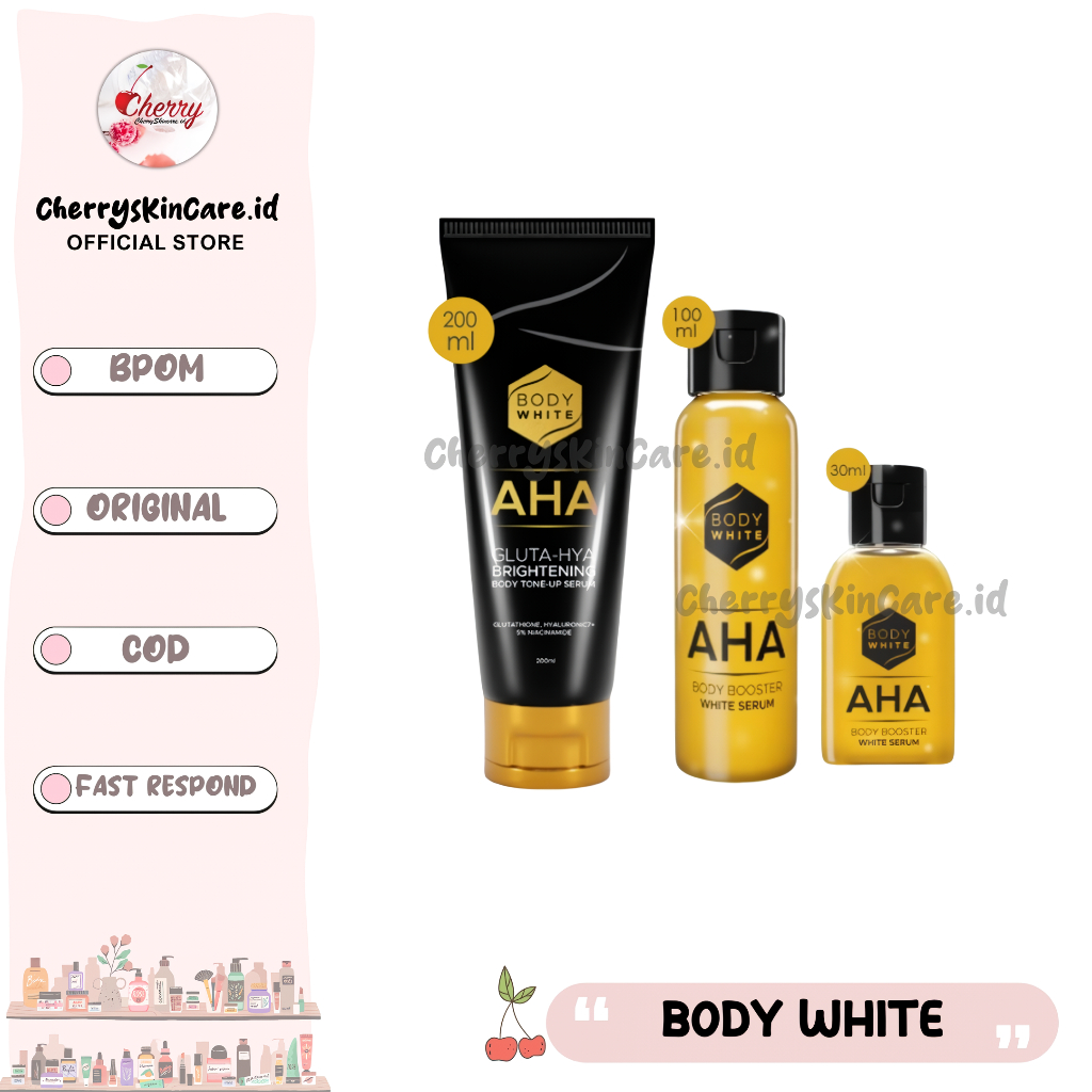 Jual ️Cherryskincare.id ️ BODY WHITE AHA Body Booster White Serum ...