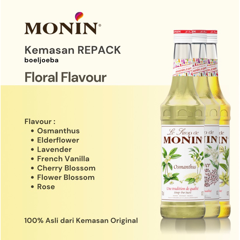 Jual Monin All Varian Floral Spices Syrup Repack [30, 50, 100] g ...