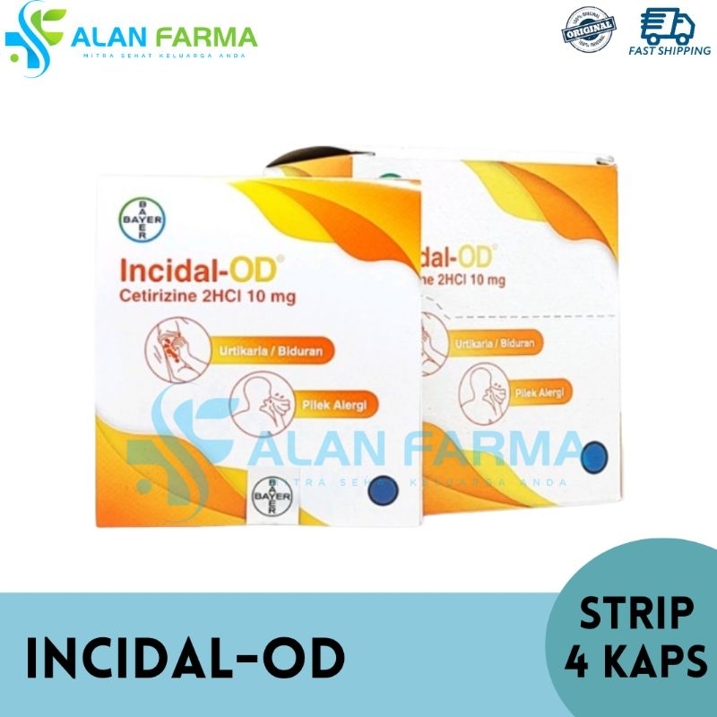 Jual Incidal OD Strip 4 Kapsul | Kapsul Alergi | Cetirizine Kapsul | Shopee Indonesia