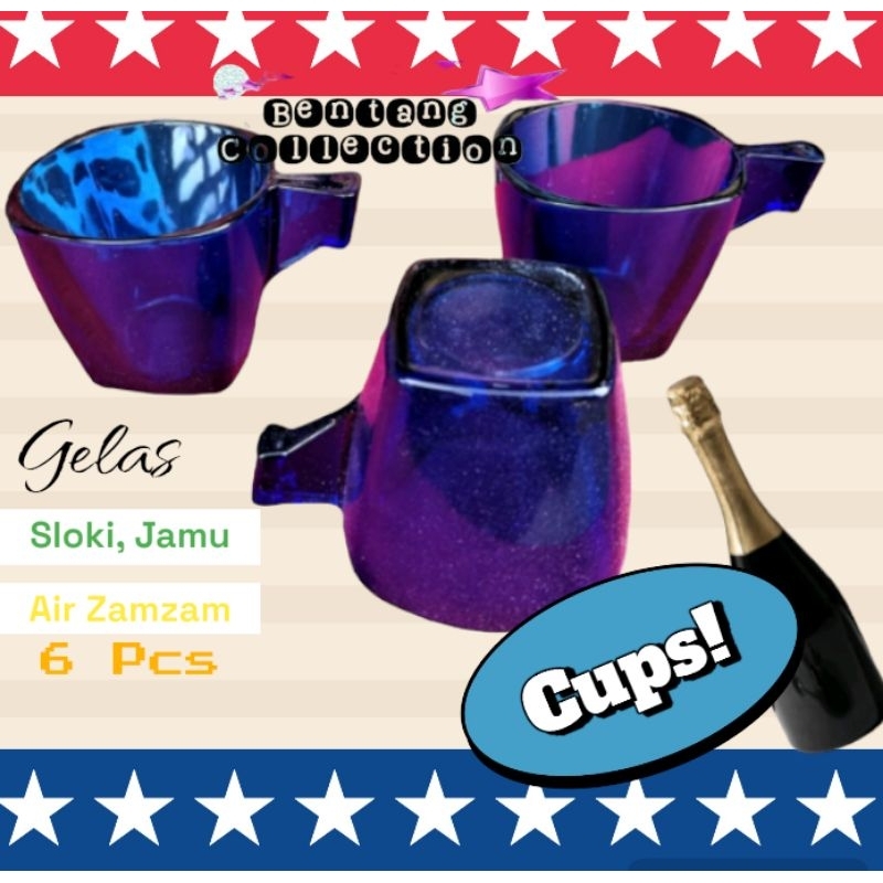 Jual Gelas Kaca, Gelas Sloki, Gelas Jamu (Cups), 6 pcs | Shopee Indonesia