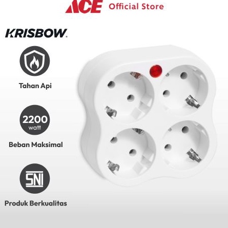 Jual HJ6 Ace Krisbow Steker Arde Listrik 4 Arah Putih Electric Socket ...