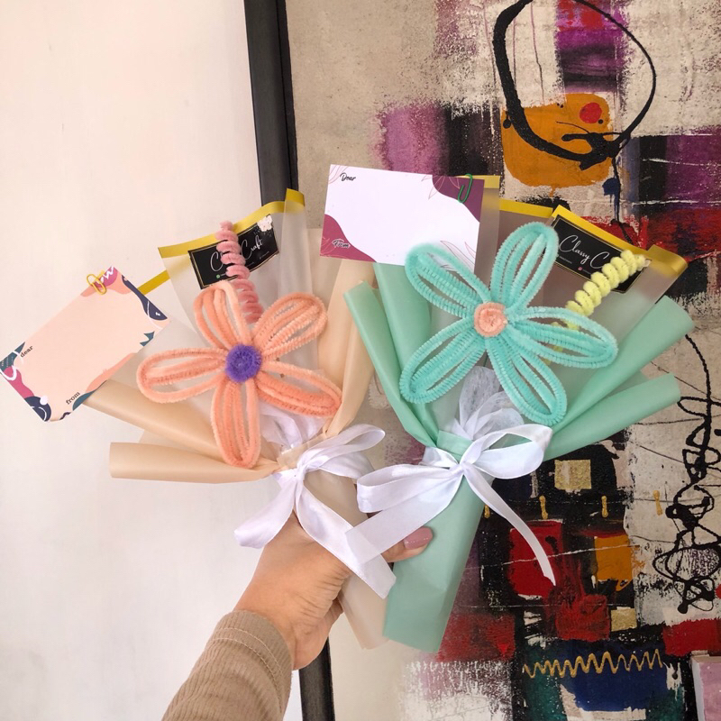 Jual BOUQUET PIPE CLEANER (READY STOCK!) || Classy mini bouquet|| Buket ...