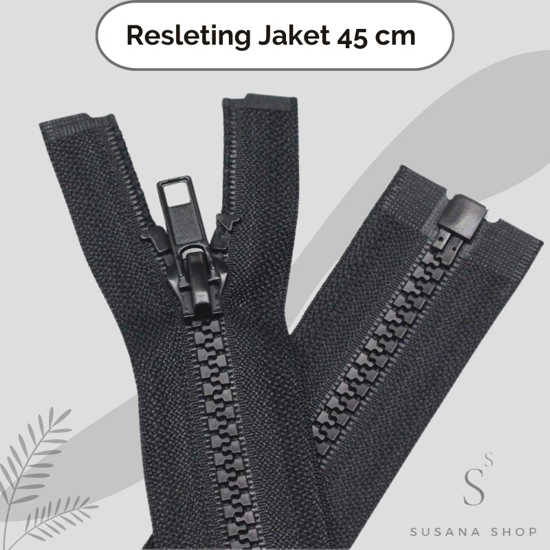 Jual Resleting Jaket Bolak Balik Plastik 45 cm (18 inch) PREMIUM / Zipper Jaket Vislon merk CROC ...