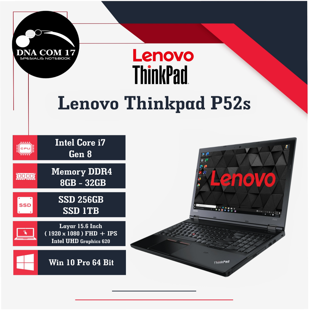 Jual Lenovo Thinkpad P50 | P50s | P51s | P52 | P52s | P53 | P70 | P71 Workstation | Mulus ...