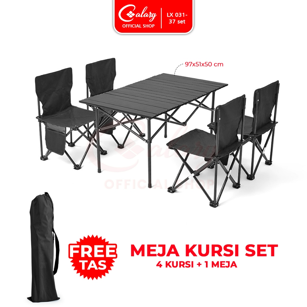 Jual 𝐂𝐀𝐋𝐀𝐑𝐘 Set Kursi Meja Lipat Portabel Praktis untuk Camping dan ...