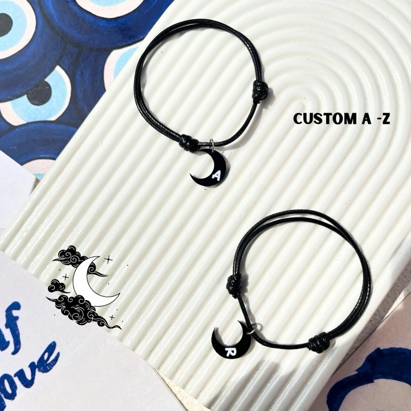 Jual Gelang Bulan Custom Huruf | Gelang Huruf A-Z | Gelang Akrlik Bulan ...