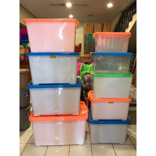 Jual KONTAINER BOX PLASTIK CONTAINER BOX PENYIMPANAN BARANG SIZE 25 30 ...
