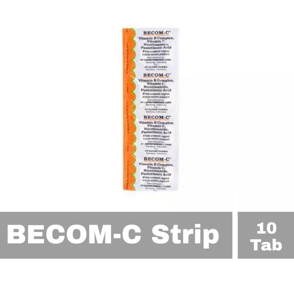 Jual BECOM-C 1 STRIP @ 10 Kaplet Multivitamin | Shopee Indonesia