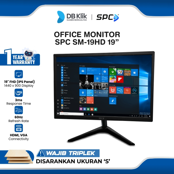 Jual SPC OFFICE MONITOR LED Monitor SPC SM-19HD 19 inch | Shopee Indonesia