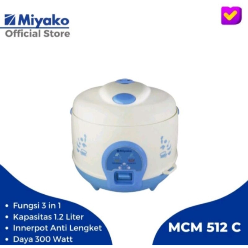 Jual MIYAKO MAGIC COM / RICE COOKER MCM 512 / MCM 612 (1,2 LITER ...
