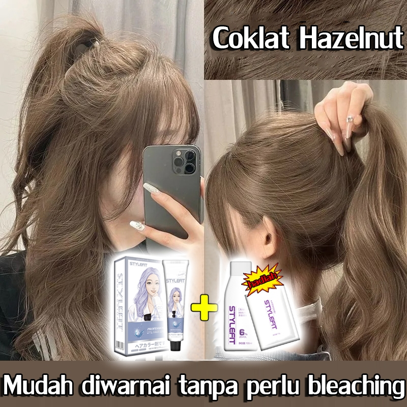 Jual 【Beli 100ml gratis 100ml】STYLE FIT cat rambut Hazelnut Ash Brown ...