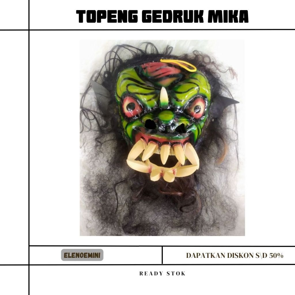 Jual Topeng Buto Gedruk Mika Seru untuk Bermain Rasakan Kesenian ...