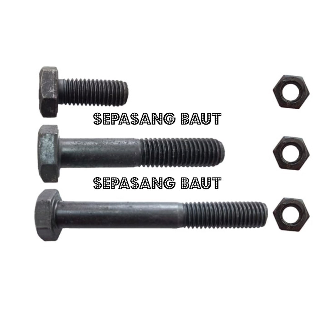 Jual M8 x 80 Baut Mur Hexagon Baja 8.8 High Tensile Bolt HTB 8x80 ...