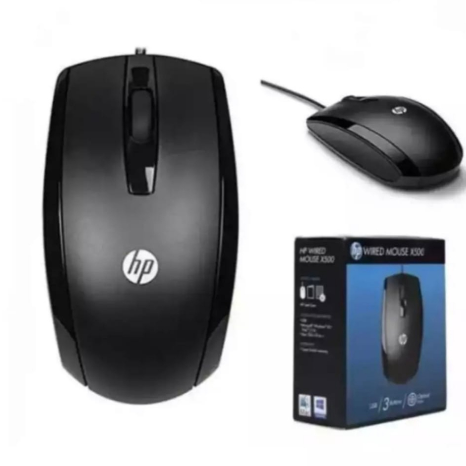 Jual Mouse Wired Hp X500 USB Wired-Mouse Optical High Quality Mouse ...